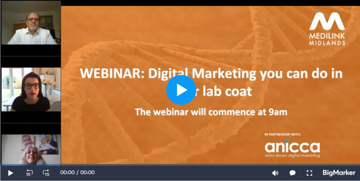 Digital marketing you can do in your lab coat – hosted by Anicca Digital & MediLink (26th August ...