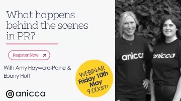 What happens behind the scenes in PR? (Friday 10th May 9:00am-10:00am) - Anicca